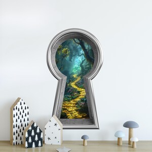 OZ 3d Keyhole Fabric Wall Decal - OZ Emerald City Castle at Night - 3D ...