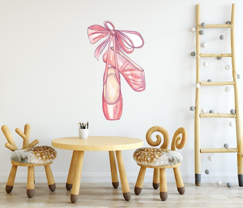 Pink Ballet Slippers Wall Decal Sticker Ballerina Dance Shoes Nursery ...