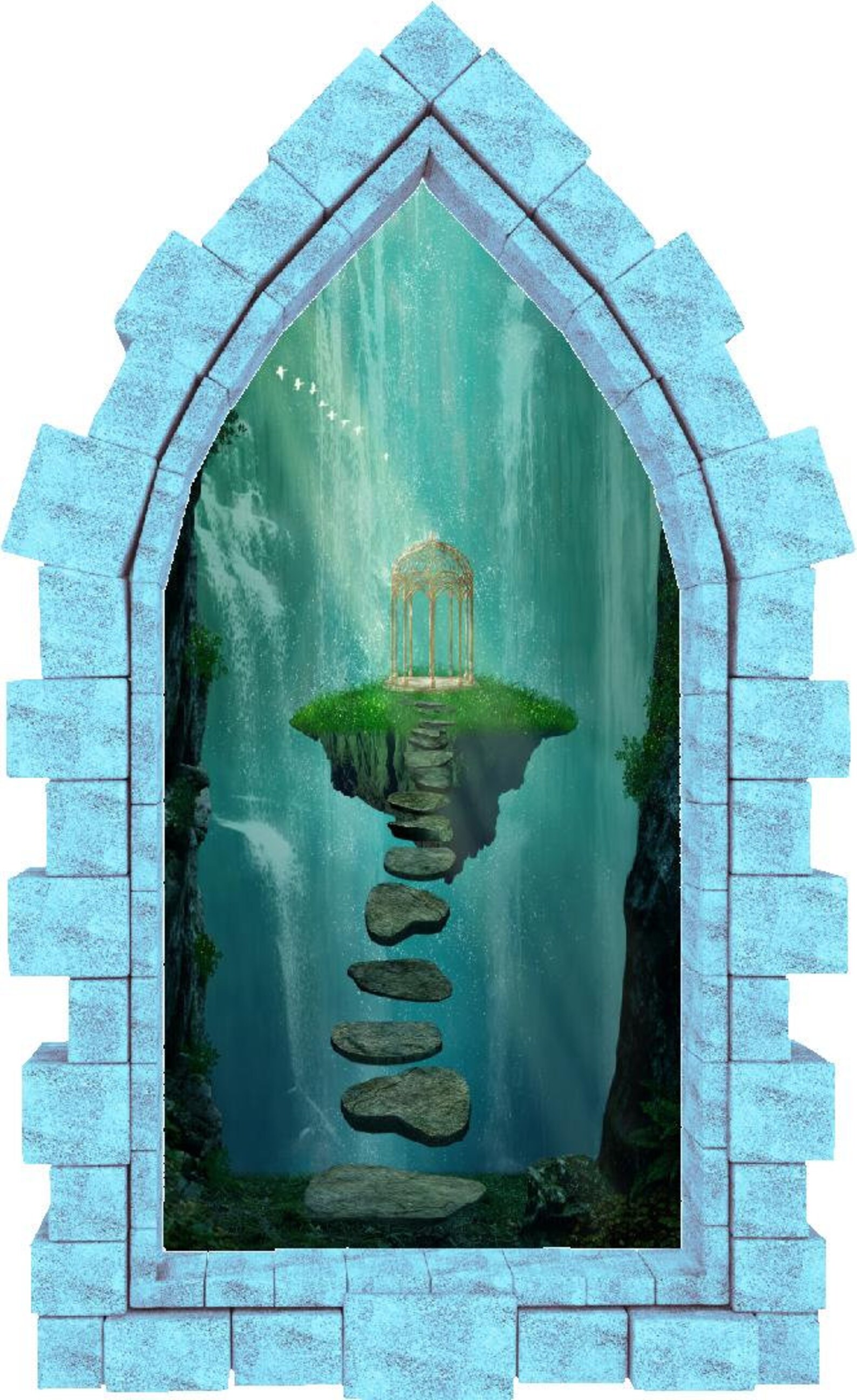 Floating Gazebo Castle Window Wall Decal Fantasy Medieval Wall | Etsy