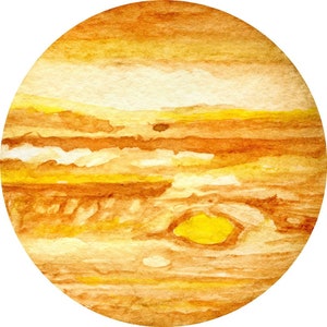 Planet Jupiter Watercolor Wall Decal Sticker Solar System Mural Outer ...