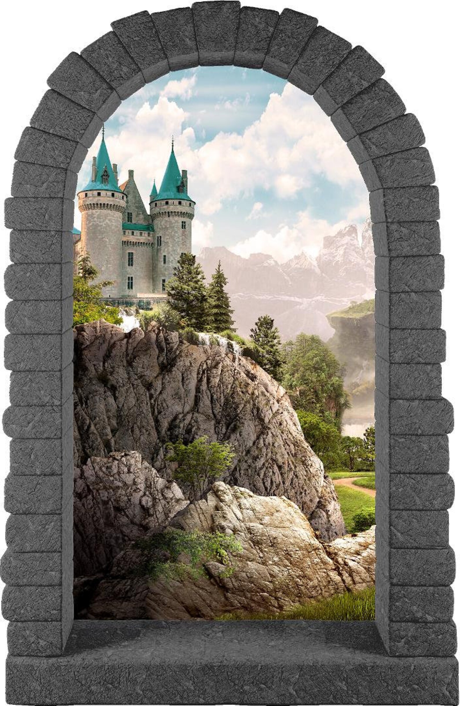 Rounded Stone Castle Window Wall Decal Fairytale Castle on - Etsy