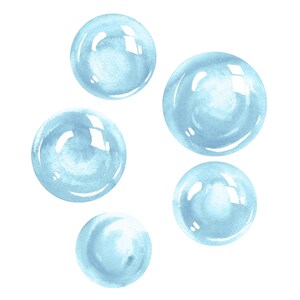 Watercolor Blue Bubbles Wall Decal Set Ocean Sea Bubble Fabric Wall ...