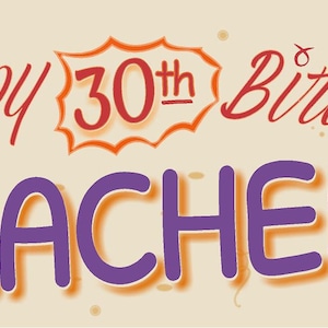 Custom Rachel's BIRTHDAY Banner Wall Decal Personalized Wall Sticker ...