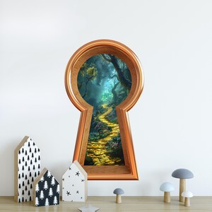 OZ 3d Keyhole Fabric Wall Decal - OZ Emerald City Castle at Night - 3D ...