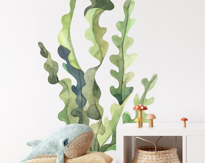 Kelp Seaweed and Ocean Life Wall Decals,large Ocean Silhouette Wall ...