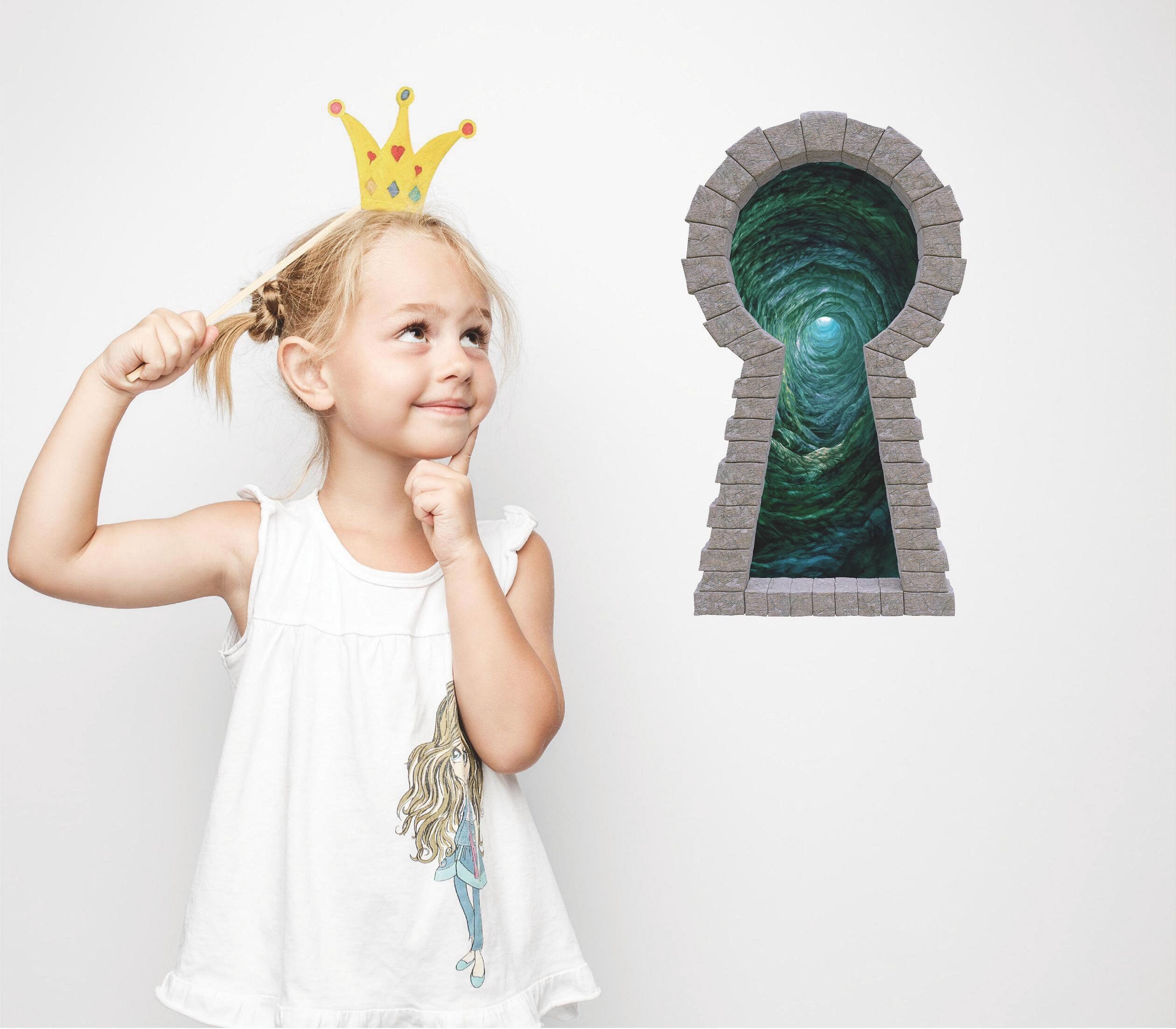 3D Stone Keyhole Wall Decal Down the Rabbit Hole 2 Wonderland - Etsy