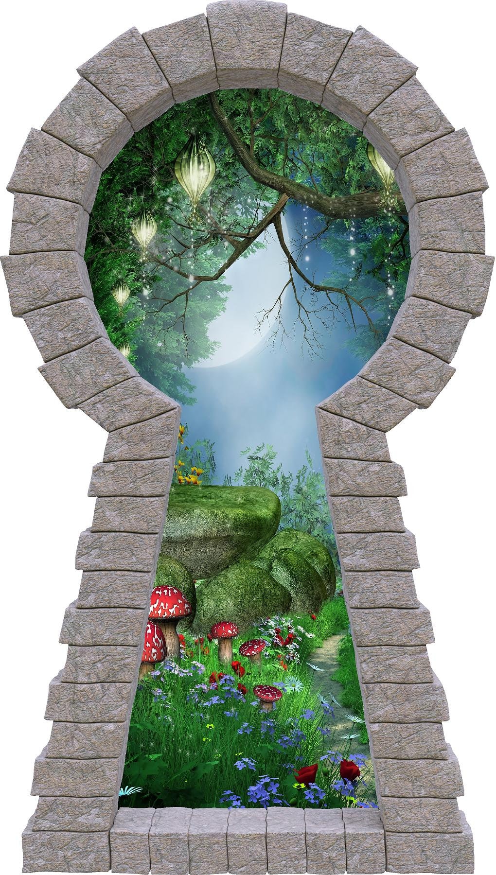3D Stone Keyhole Wall Decal Enchanted Lantern Forest - Etsy