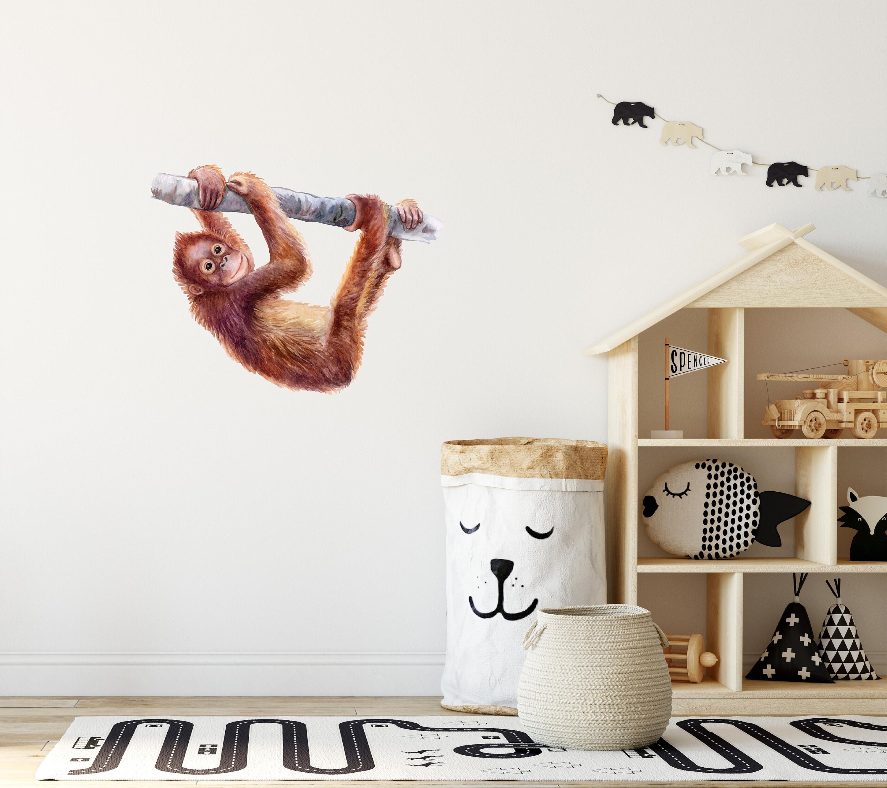 Baby Orangutan Wall Decal Safari Animal Wall Sticker Removable - Etsy