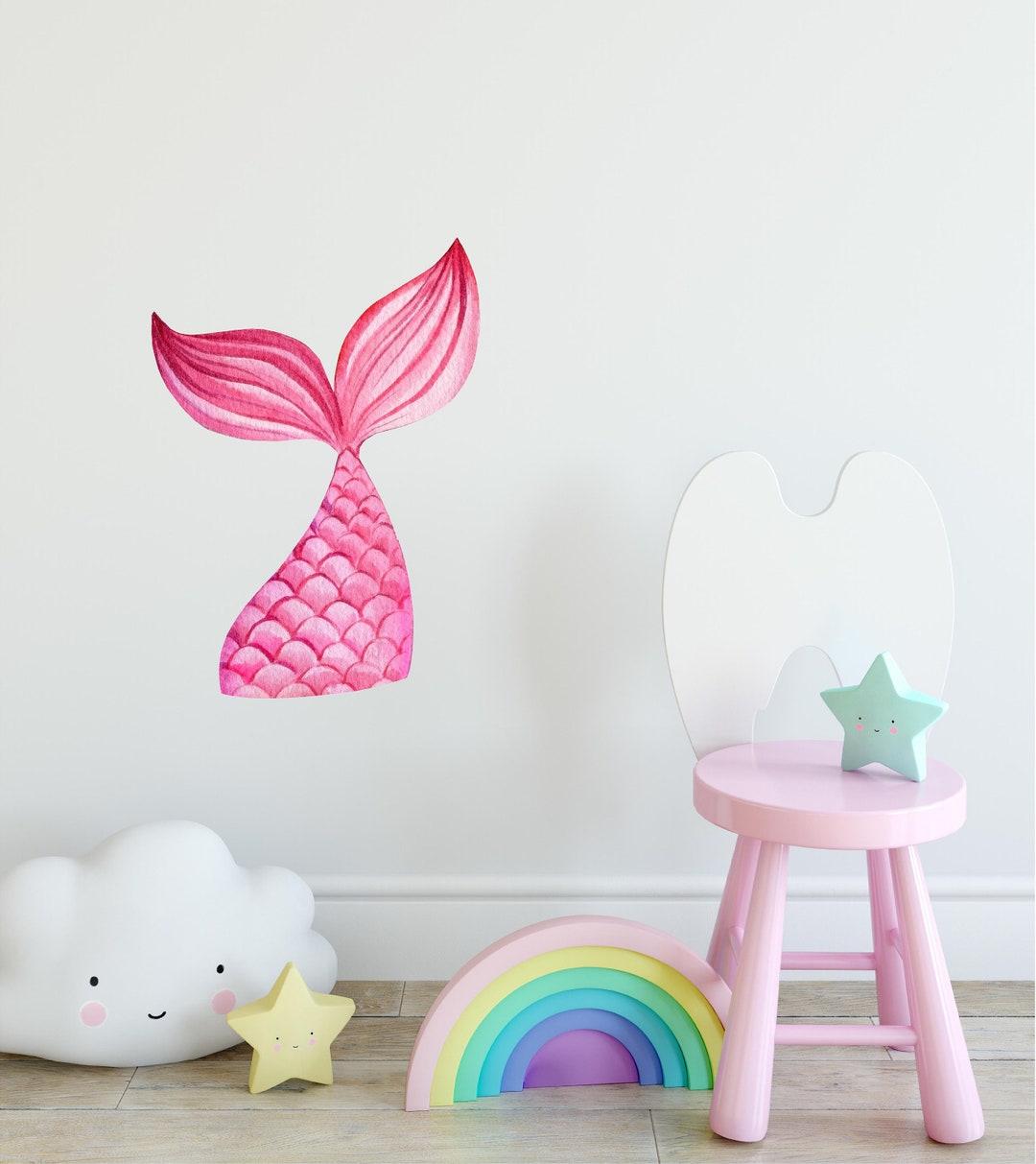 Mermaid Tail #3 Wall Decal Ocean Sea Life Removable Fabric Wall Sticker ...