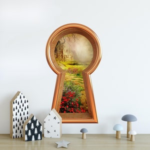 3d Keyhole Fabric Wall Decal - Stone Path to Fairytale Castle - 3D ...