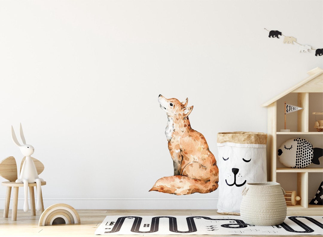 Whimsical Fox Wall Decal Woodland Forest Animal Wildlife Removable Peel ...