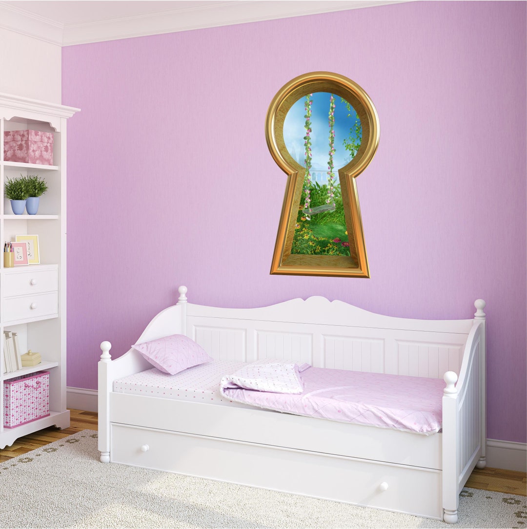 Keyhole 3D Wall Decal Enchanted Garden Swing Wall Sticker - Etsy