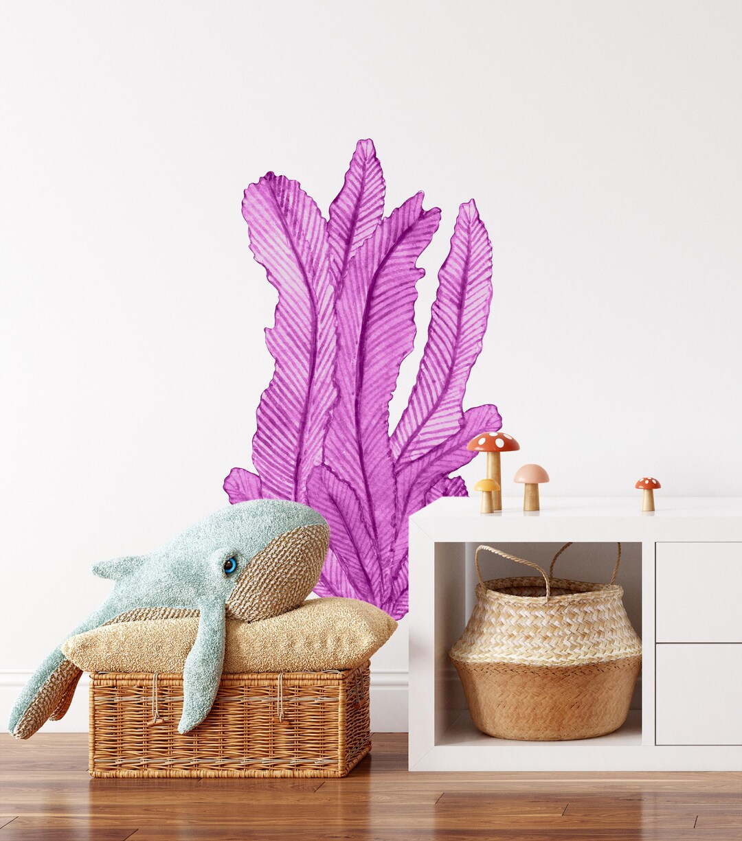 Magenta Seaweed #1 Wall Decal Ocean Sea Life Removable Fabric Wall ...