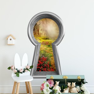3d Keyhole Fabric Wall Decal - Stone Path to Fairytale Castle - 3D ...