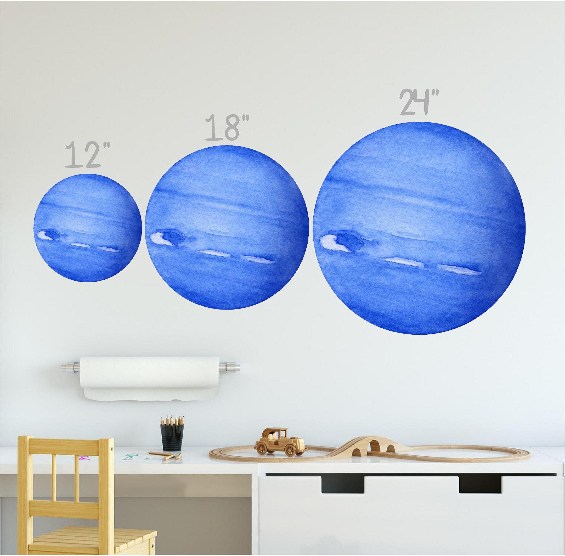 Planet Neptune Watercolor Wall Decal Sticker Solar System - Etsy