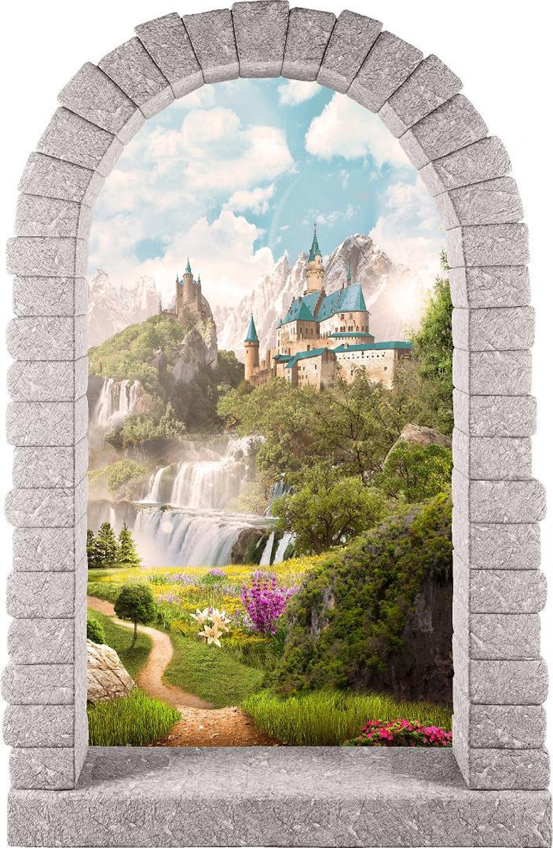 Rounded Stone Castle Window Wall Decal Fairytale Castle - Etsy