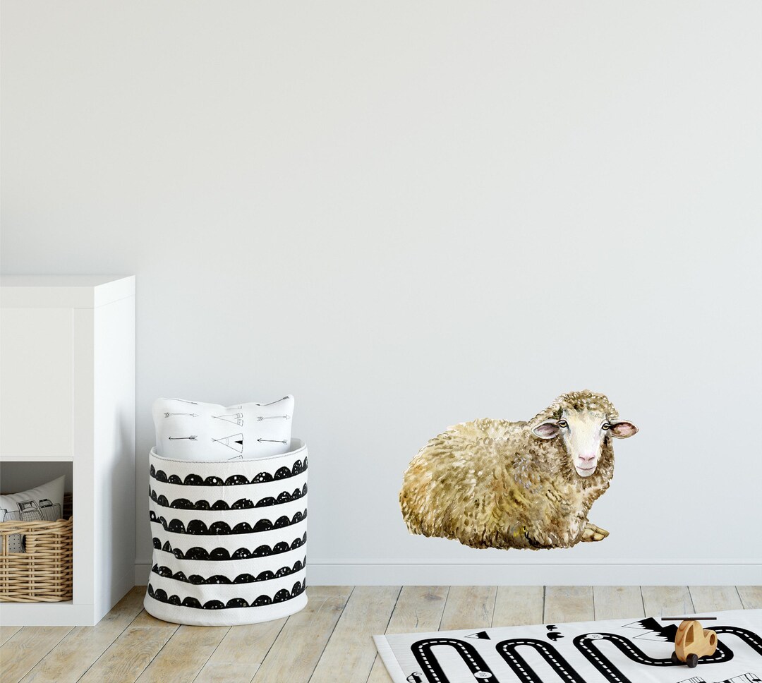 Farm Sheep Wall Decal Watercolor Removable Fabric Wall Sticker - Etsy