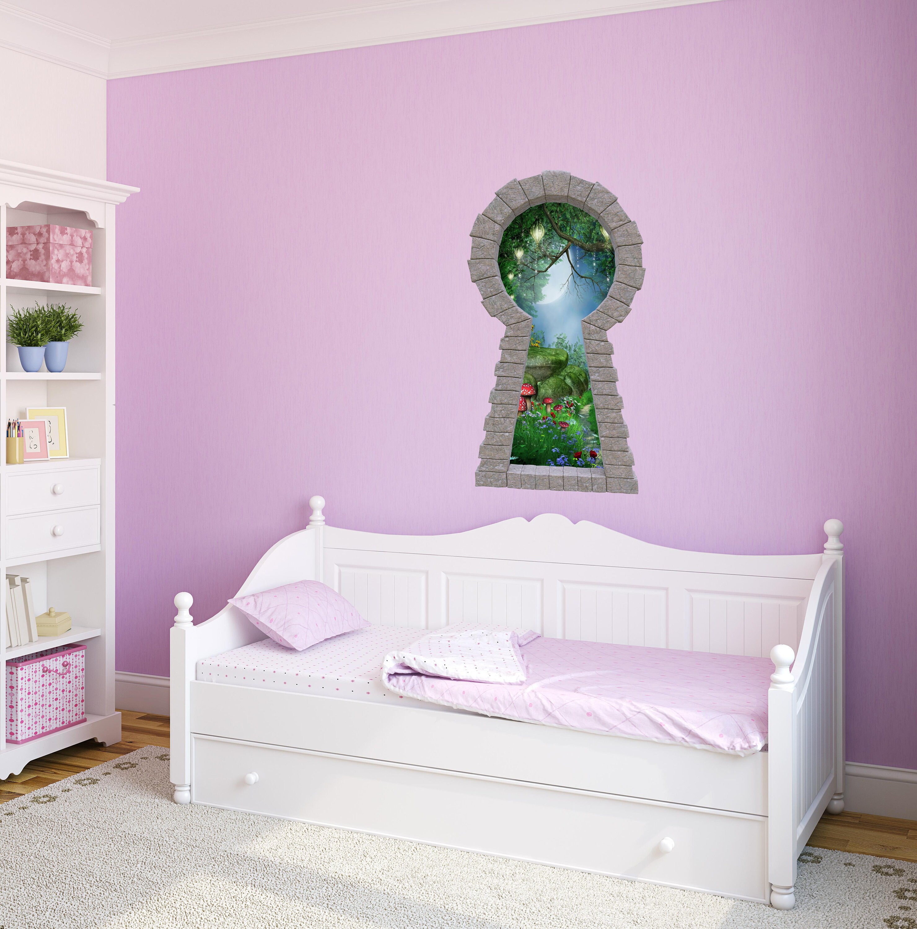 3D Stone Keyhole Wall Decal Enchanted Lantern Forest - Etsy