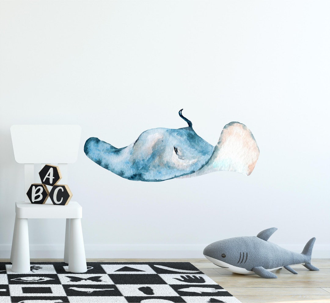 Stingray Wall Decal Wall Decal Ocean Sea Life Removable Fabric Wall ...