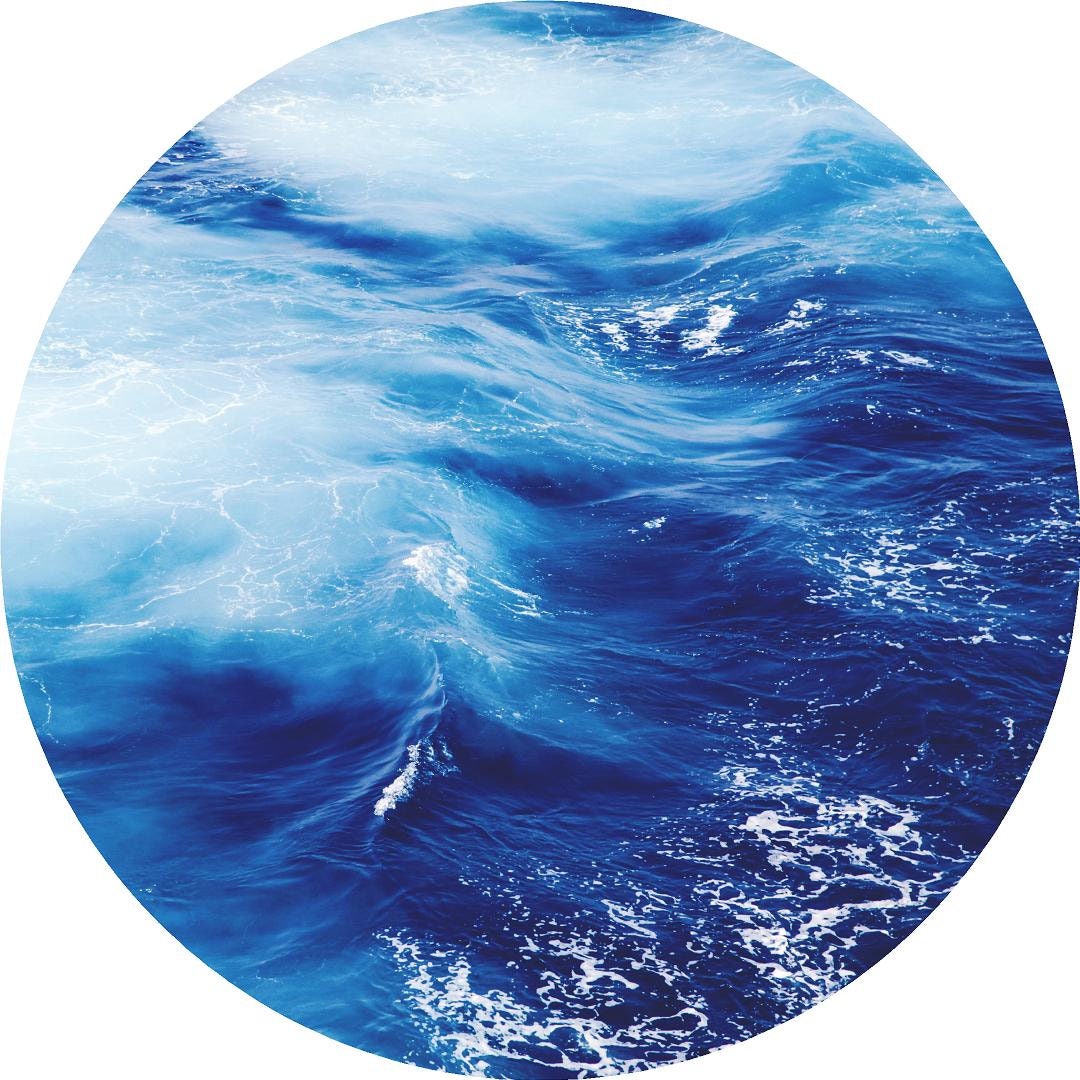 Electric Blue Sea Circle Wall Decal Circle Print Removable | Etsy