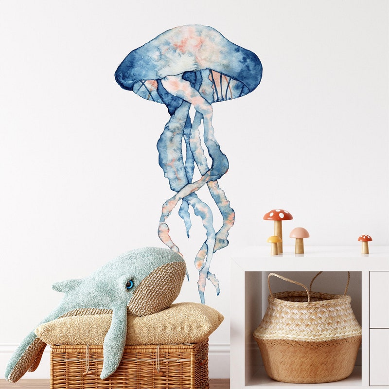 Navy Blue Fish Wall Decal - Etsy
