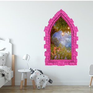 Enchanted Lantern Tree Castle Window Wall Decal 3D Wall Sticker ...
