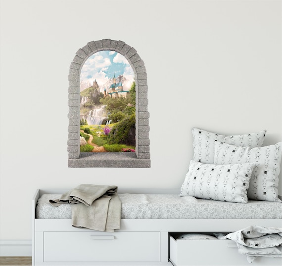 Rounded Stone Castle Window Wall Decal Fairytale Castle - Etsy