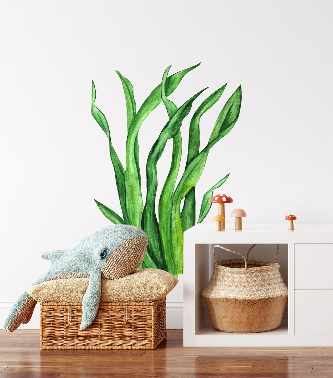 Green Seaweed #2 Wall Decal Ocean Sea Life Removable Fabric Wall ...