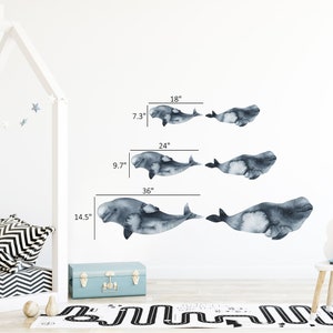 Baby Beluga Whale Wall Decal Set of 2 Ocean Sea Life Removable Fabric ...