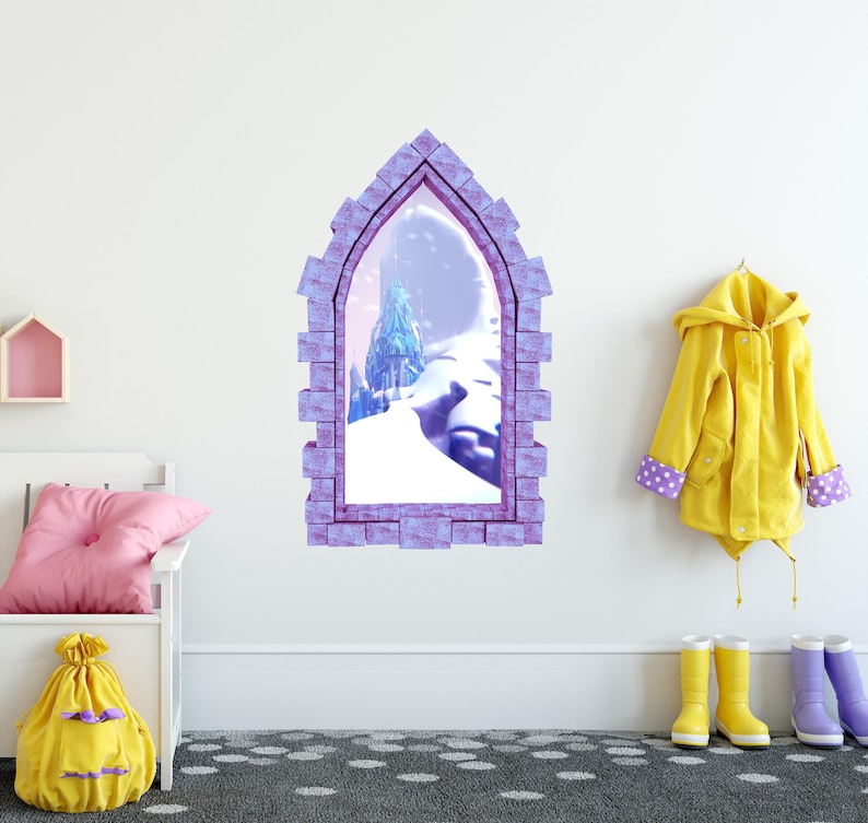 Frozen Ice Castle 3D Castle Window Wall Decal Removable Fabric - Etsy