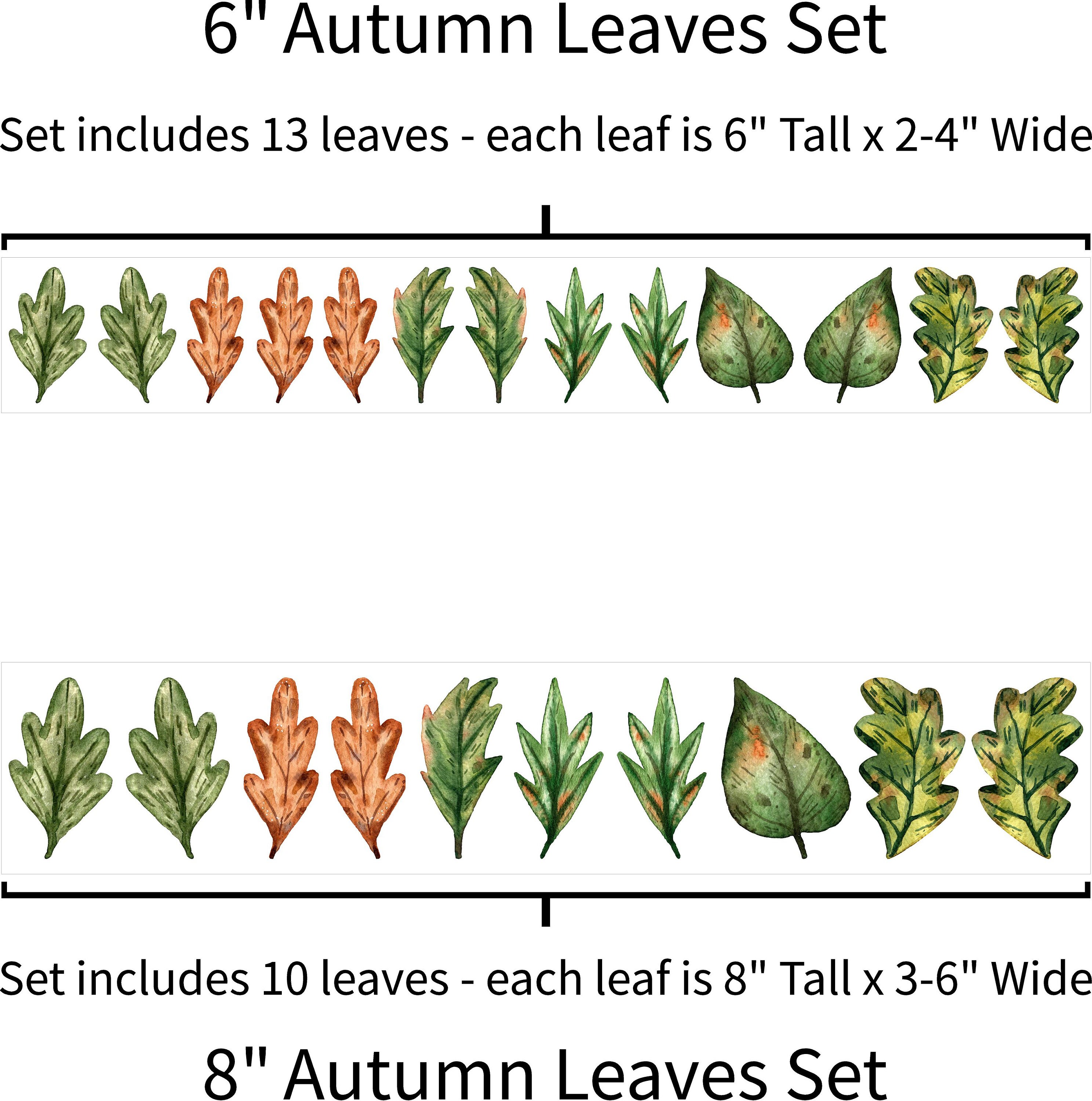 Autumn Leaves Wall Decal Set 1 Watercolor Leaves Woodland - Etsy