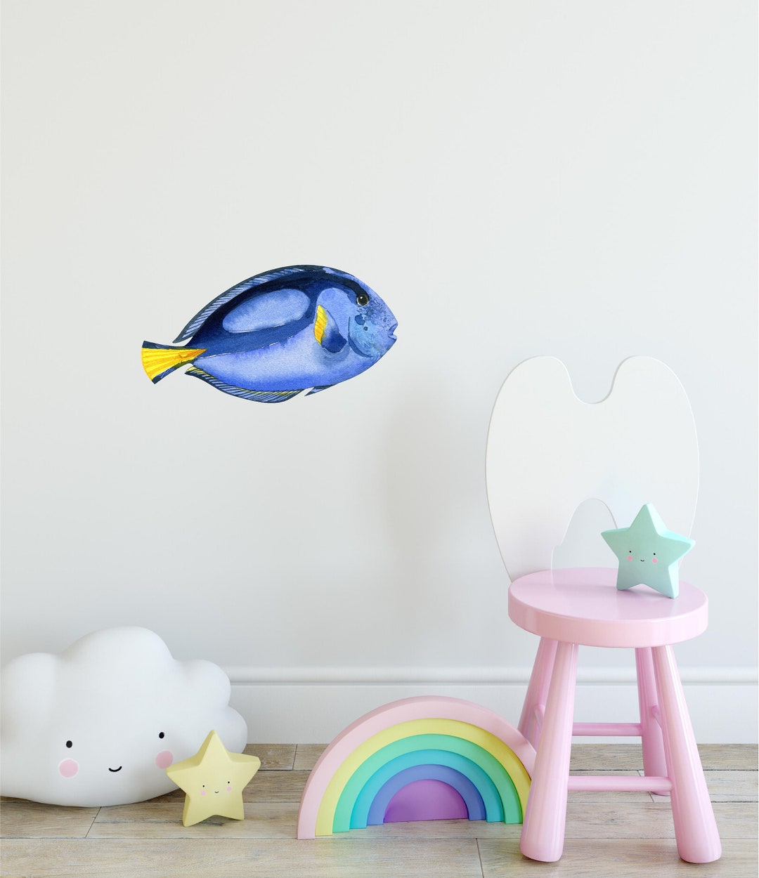 Blue Tang Fish Wall Decal Wall Decal Tropical Fish Ocean Sea Life ...