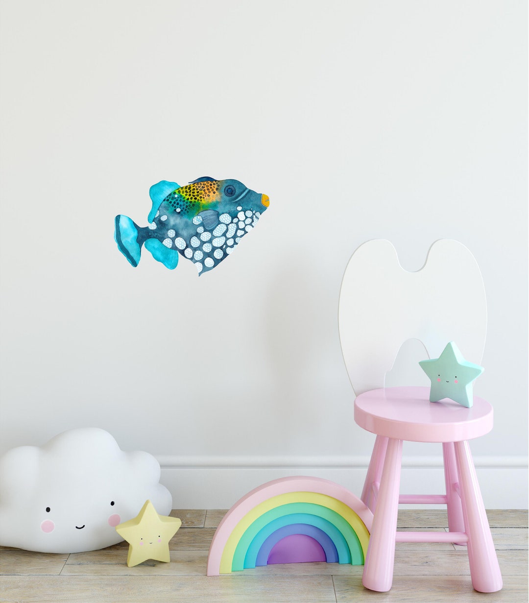 Triggerfish Wall Decal Tropical Fish Ocean Sea Life Removable Fabric ...