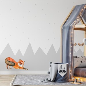 Fox #2 Wall Decal Woodland Forest Animals Red Fox Watercolor Wall ...