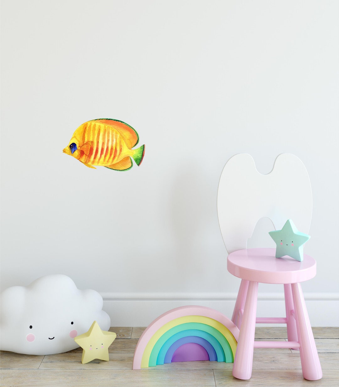 Bluecheek Butterflyfish Wall Decal Tropical Fish Ocean Sea Life ...