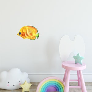 Bluecheek Butterflyfish Wall Decal Tropical Fish Ocean Sea Life ...