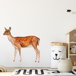 Doe Female Deer Wall Decal Watercolor Spotted Deer Wall Sticker ...