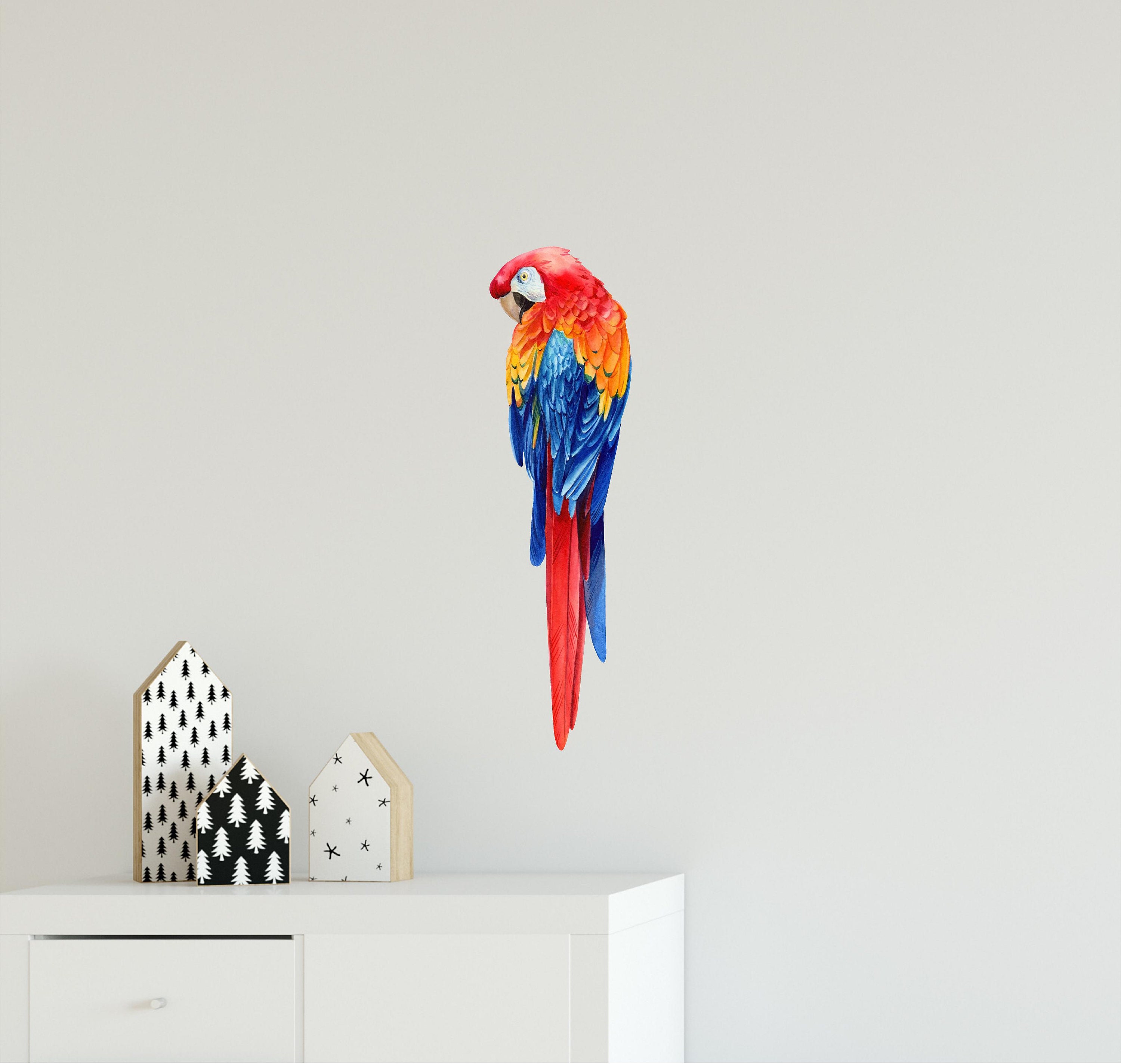 Scarlet Macaw Parrot 2 Bird Wall Decal Tropical Rainforest - Etsy