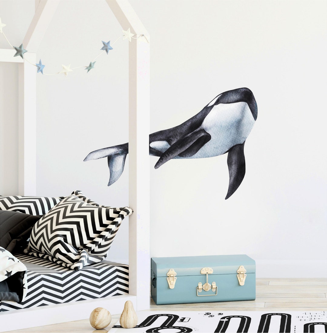 Killer Whale #4 Wall Decal Orca Whale Removable Fabric Wall Sticker - Etsy