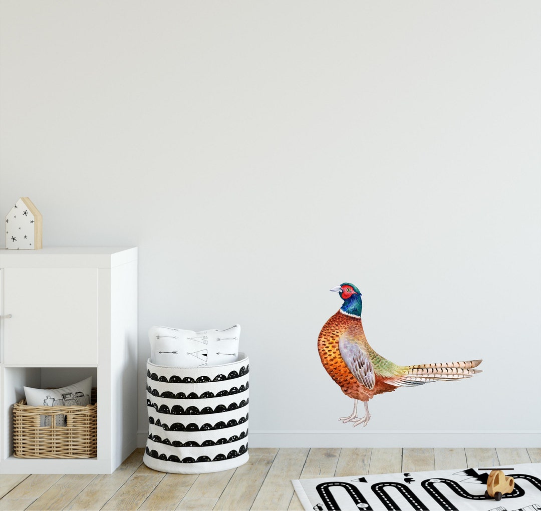 Pheasant Wall Decal Watercolor Farm Animal Bird Removable Fabric Wall ...