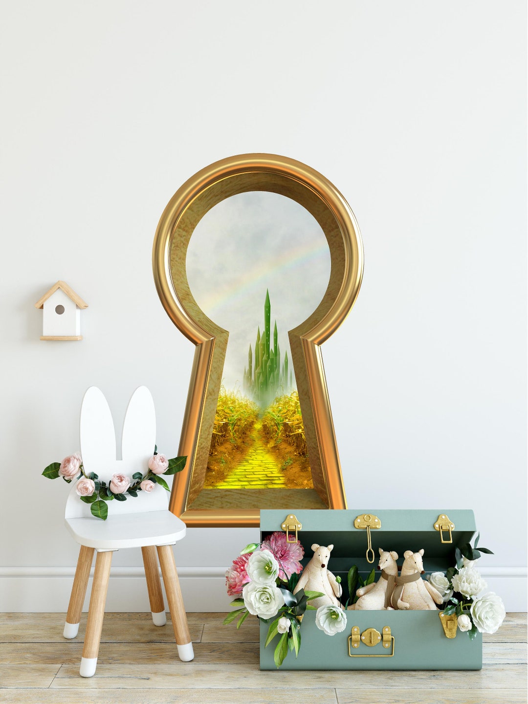 3d Keyhole Fabric Wall Decal - OZ Emerald City Castle - 3D Keyhole Wall ...