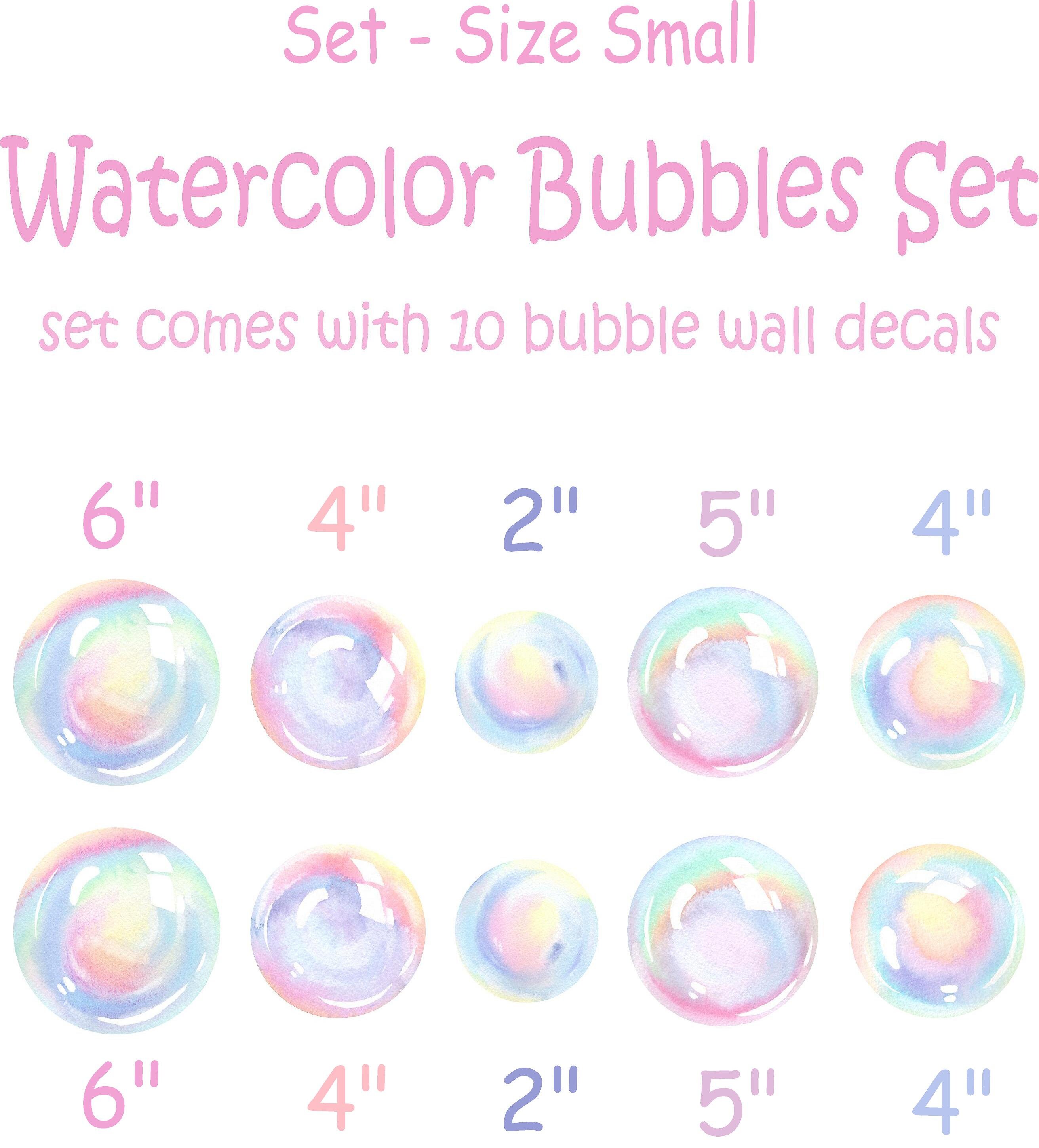 Watercolor Rainbow Bubbles Wall Decal Set Bubbles Wall | Etsy
