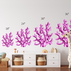 Magenta Coral Wall Decal Ocean Sea Coral Reef Removable Fabric Wall ...