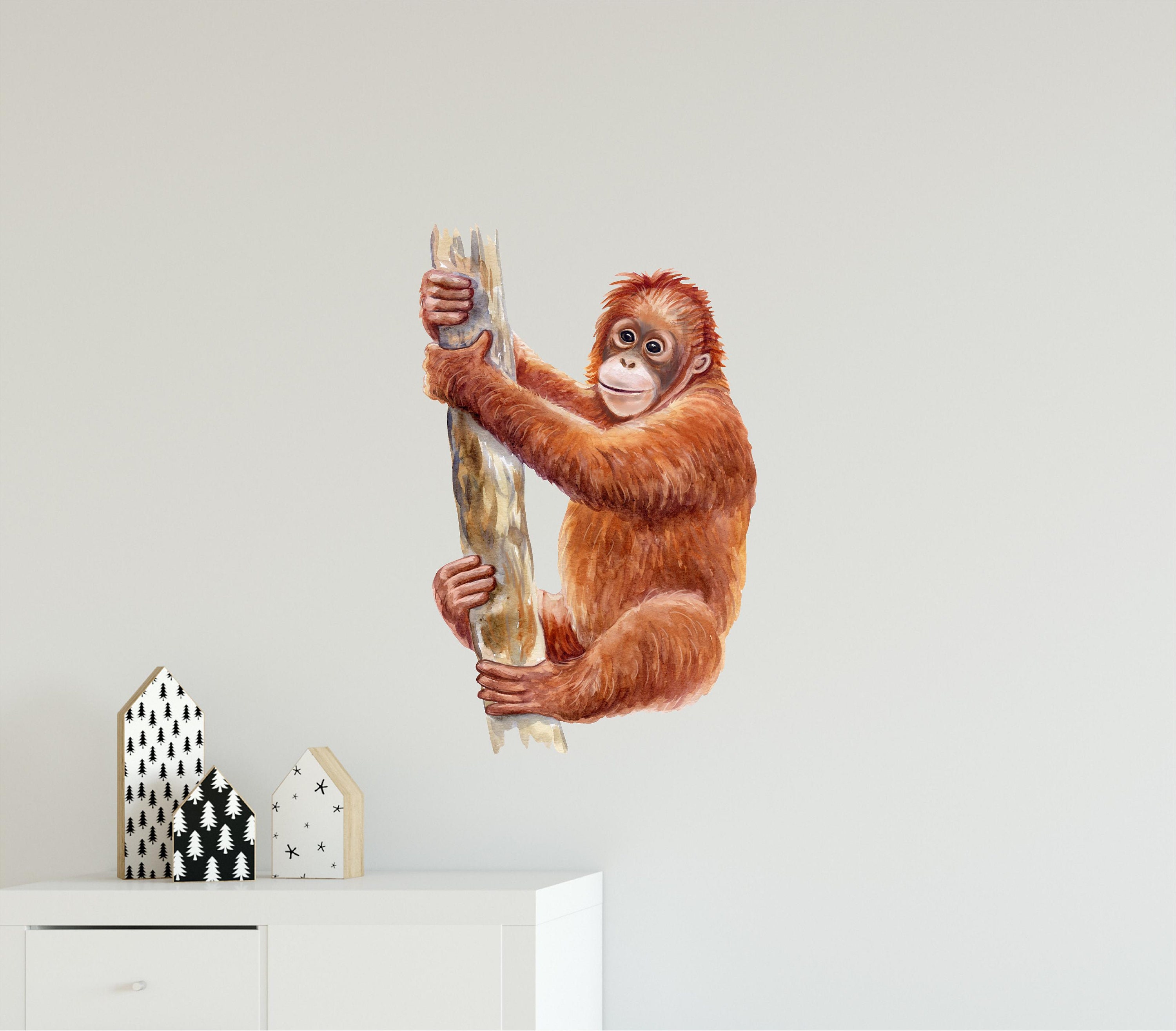 Orangutan Wall Decal Safari Animal Wall Sticker Removable - Etsy