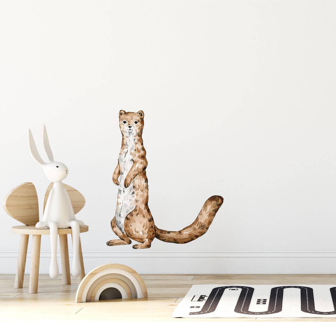 Whimsical Weasel Forest Animal Wall Decal Woodland Wildlife Removable ...