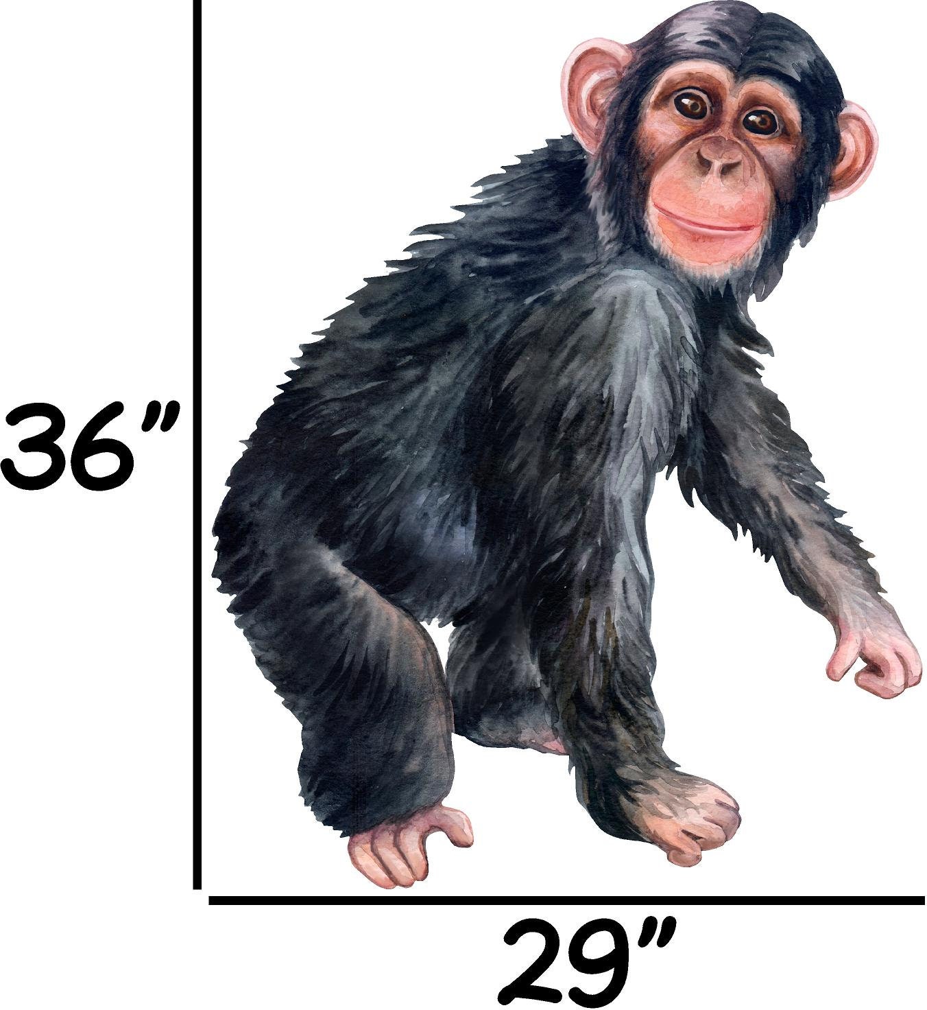 Chimp Monkey Wall Decal Safari Animal Wall Sticker Removable | Etsy