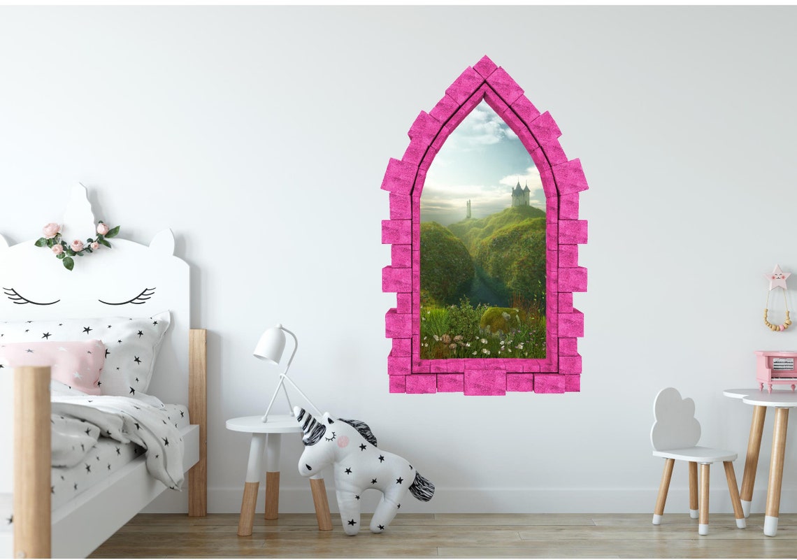 Castle by the Sea Castle Window Wall Decal Removable Wall Mural ...