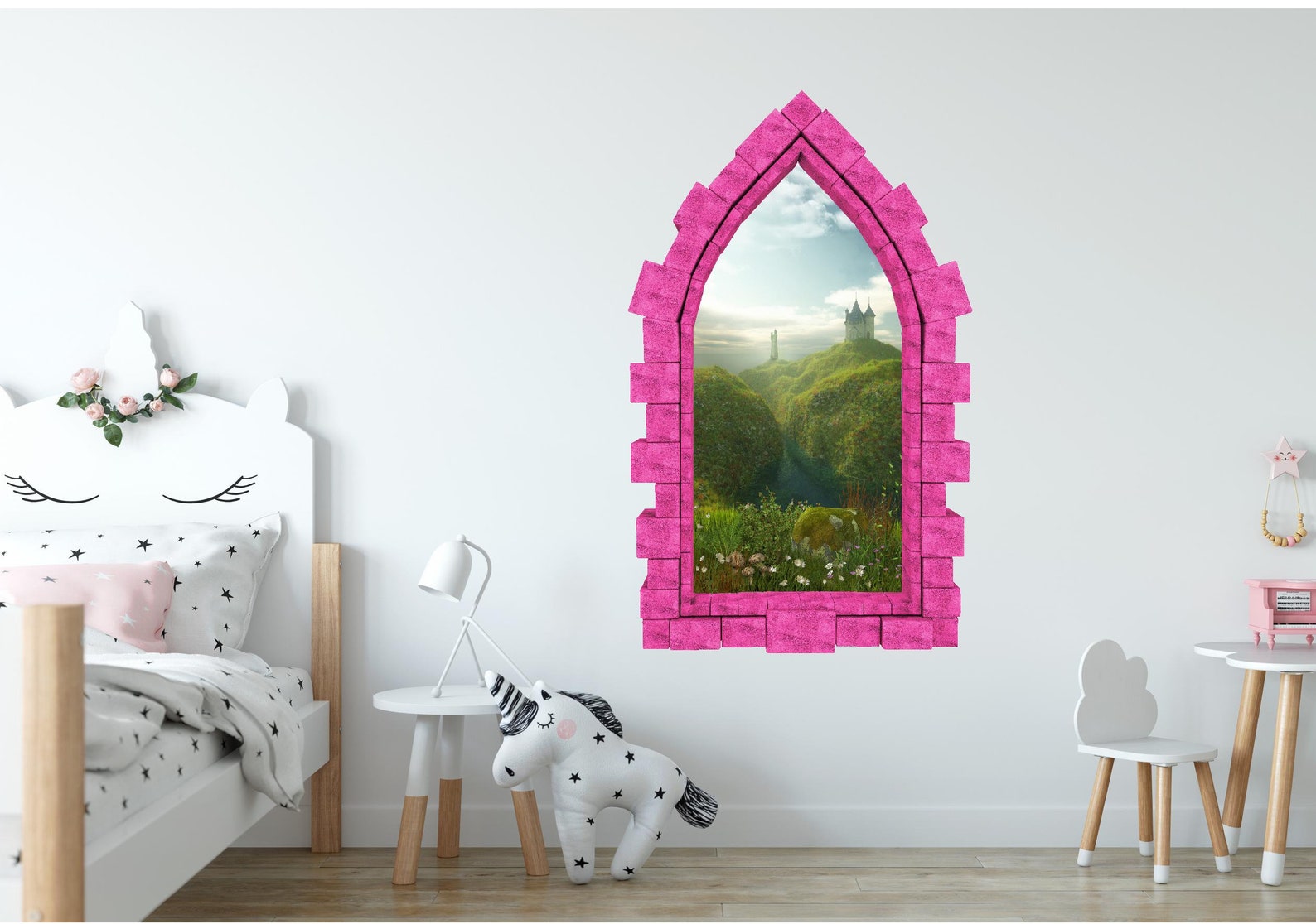Castle by the Sea Castle Window Wall Decal Removable Wall Mural ...
