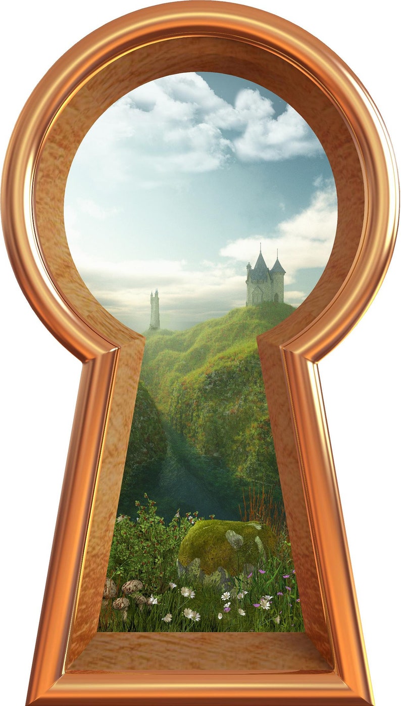 Castle by the Sea Keyhole Window Wall Decal 3D Fairy Tale | Etsy