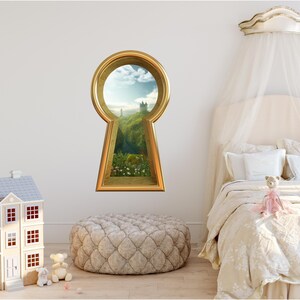 Castle by the Sea Keyhole Window Wall Decal 3D Fairy Tale - Etsy